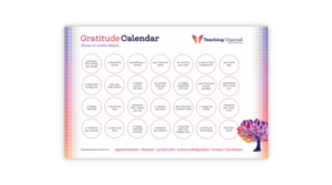 Create a Gratitude Habit With Your Students Using This Free Calendar ...