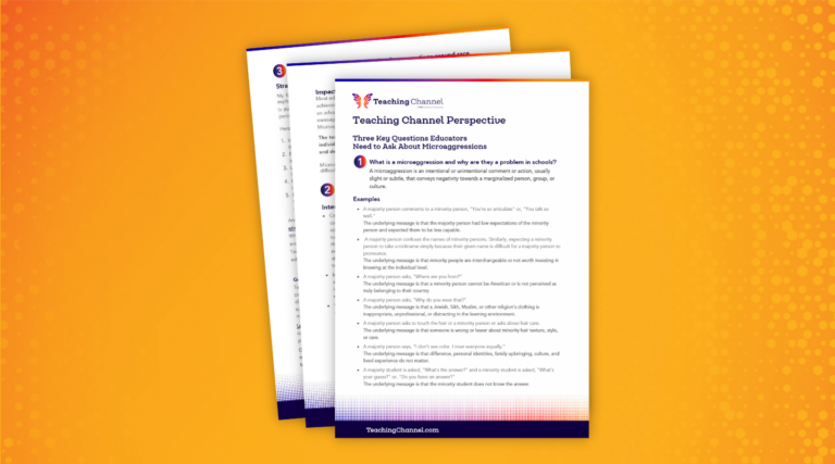 Teaching Channel Perspective: Microaggressions | Teaching Channel