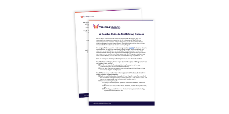 Supporting Scaffolding as an Instructional Coach | Teaching Channel