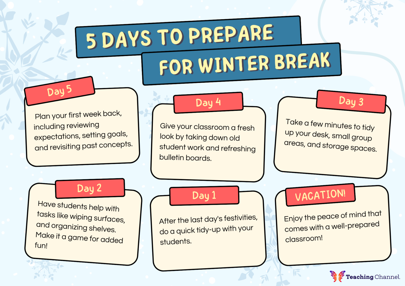 5 Day Countdown to Prepare for Winter Break | Teaching Channel
