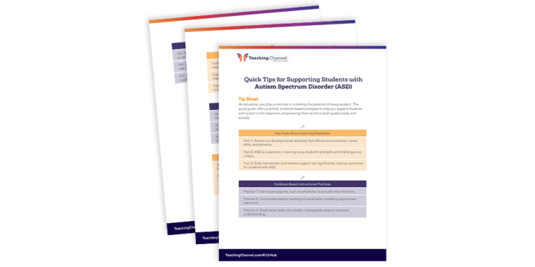 Quick Tips for Supporting Students with Autism Spectrum Disorder (ASD ...