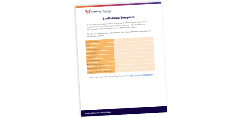 Scaffolding Template for Differentiated Instruction | Teaching Channel