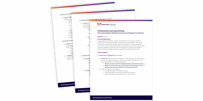 Professional Learning Activity: Promoting Mental Health Awareness and ...